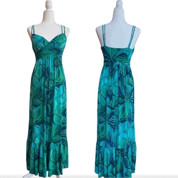 Bisou Bisou | Dresses | Bisou Bisou Michele Bohbot Green Abstract ...